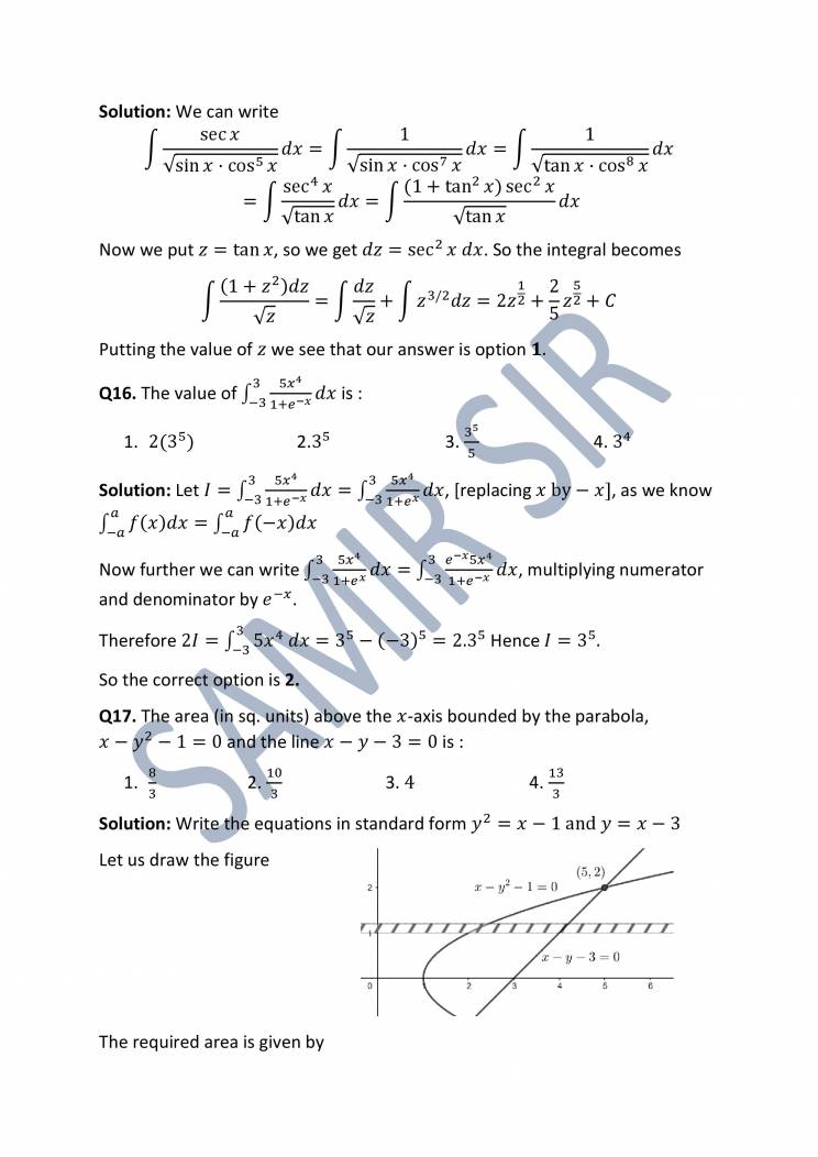 Notes On JEE Mains Mathematics Solution - Notes - LearnPick India