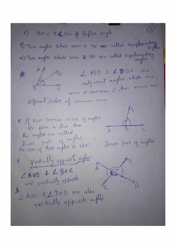 Notes On Lines And Angles Class 9 - Notes - LearnPick India