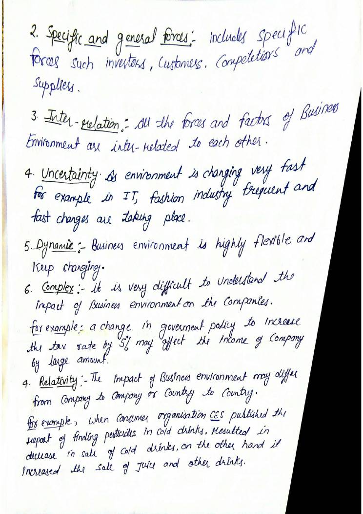 Notes On Business Studies - Notes - LearnPick India