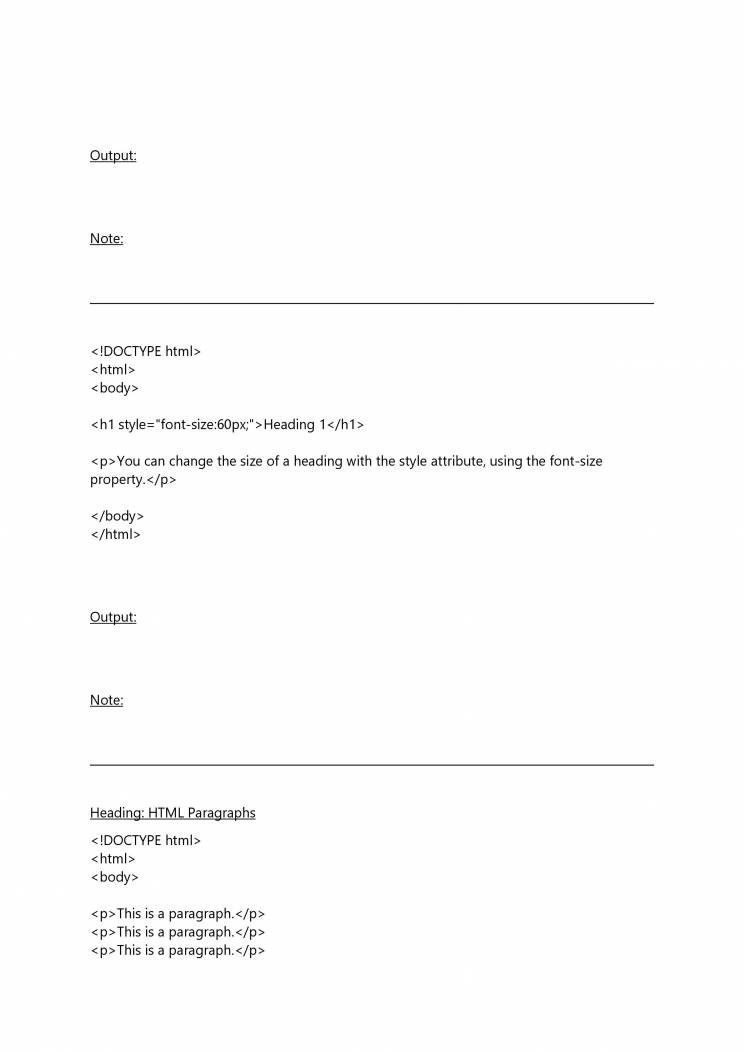 Notes On HTML Programs - Notes - LearnPick India