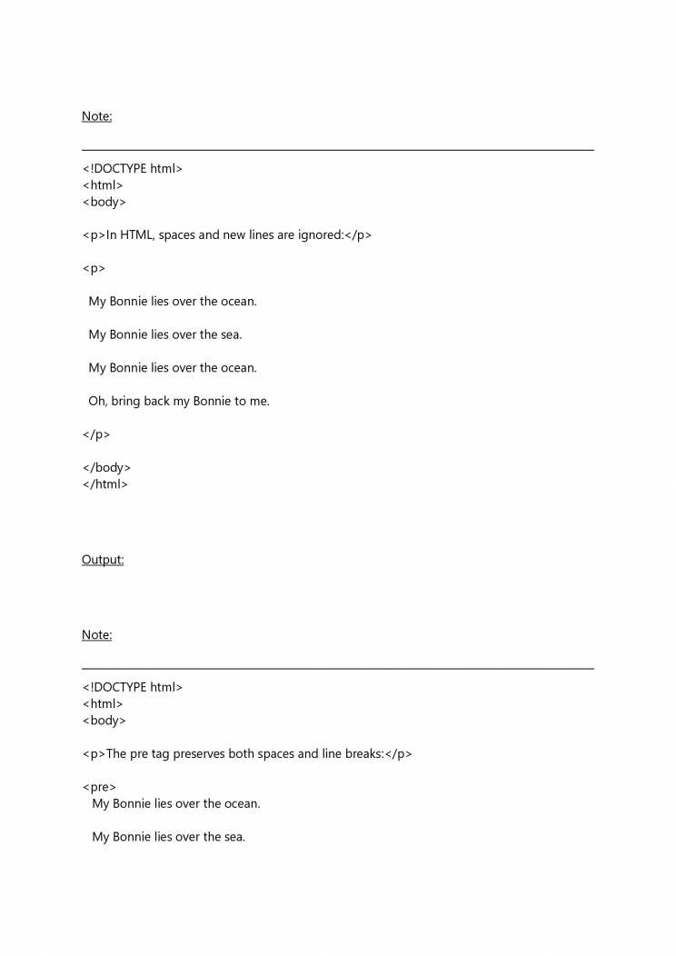 Notes On HTML Programs - Notes - LearnPick India