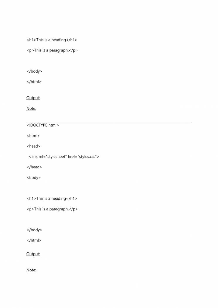 Notes On HTML Programs - Notes - LearnPick India