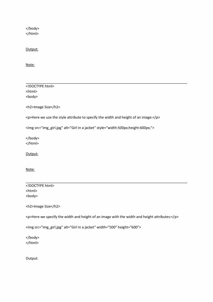 Notes On HTML Programs - Notes - LearnPick India