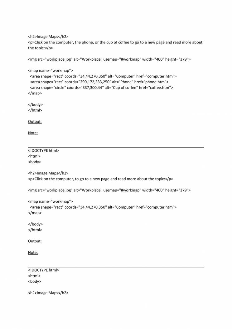 Notes On HTML Programs - Notes - LearnPick India