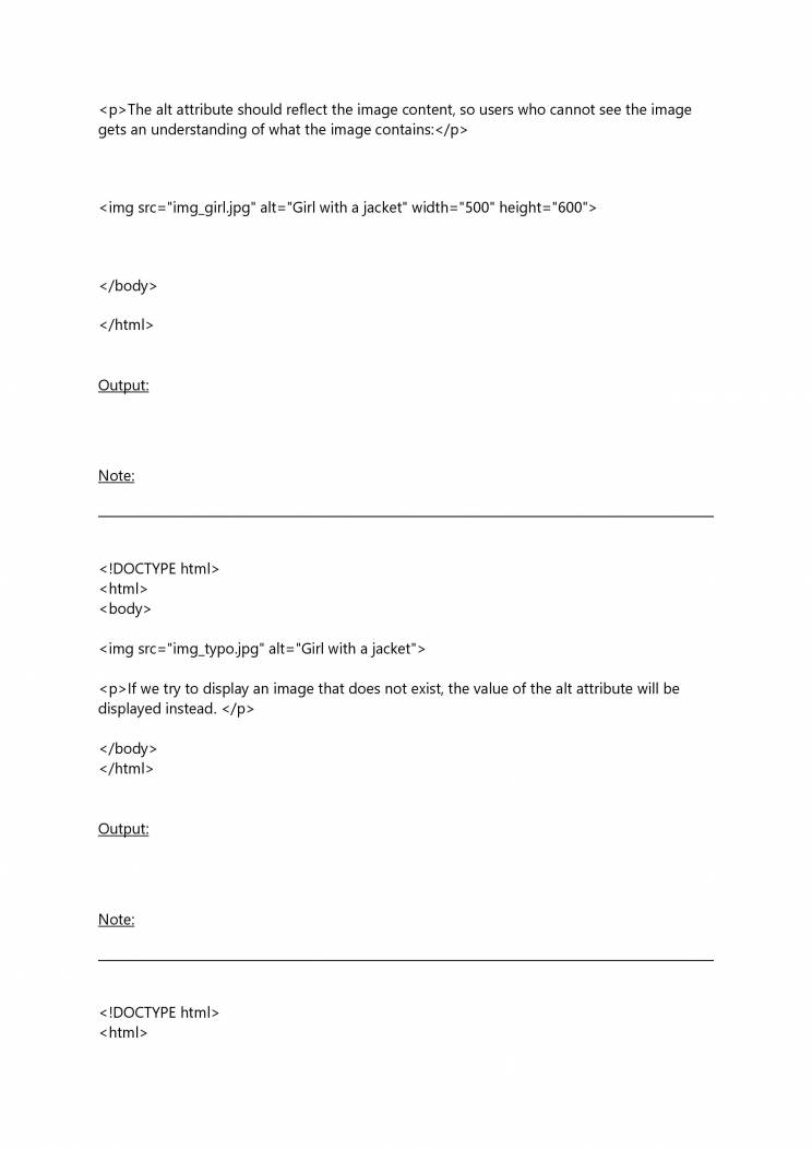 Notes On HTML Programs - Notes - LearnPick India