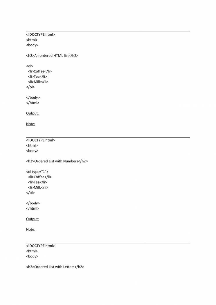 Notes On HTML Programs - Notes - LearnPick India