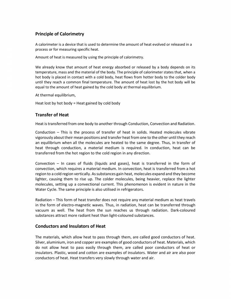 Notes On Heat - Notes - LearnPick India