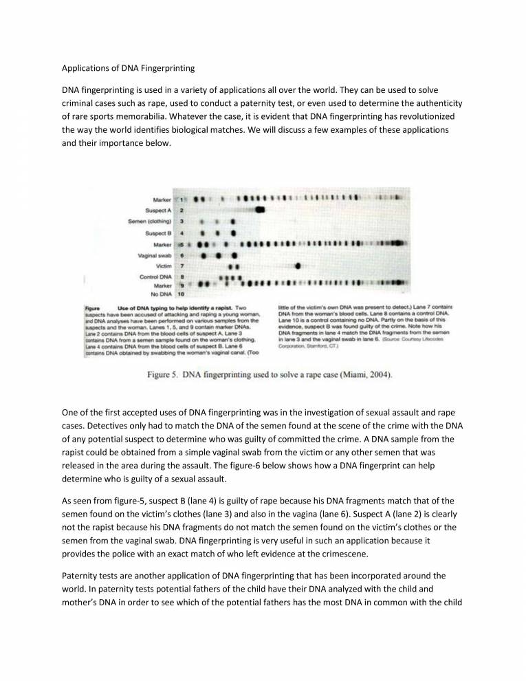 Notes On Applications Of DNA Fingerprinting - Notes - LearnPick India