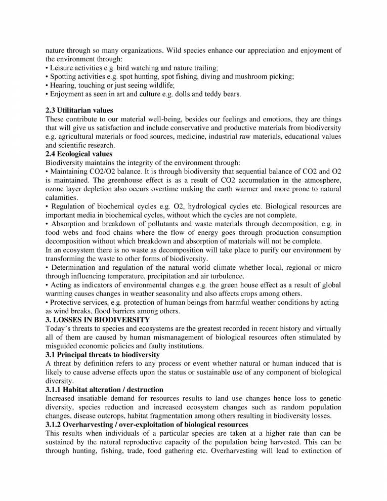 Notes On Biodiversity Conservation - Notes - LearnPick India