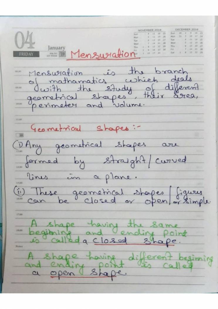 Notes On Mensuration - Notes - LearnPick India