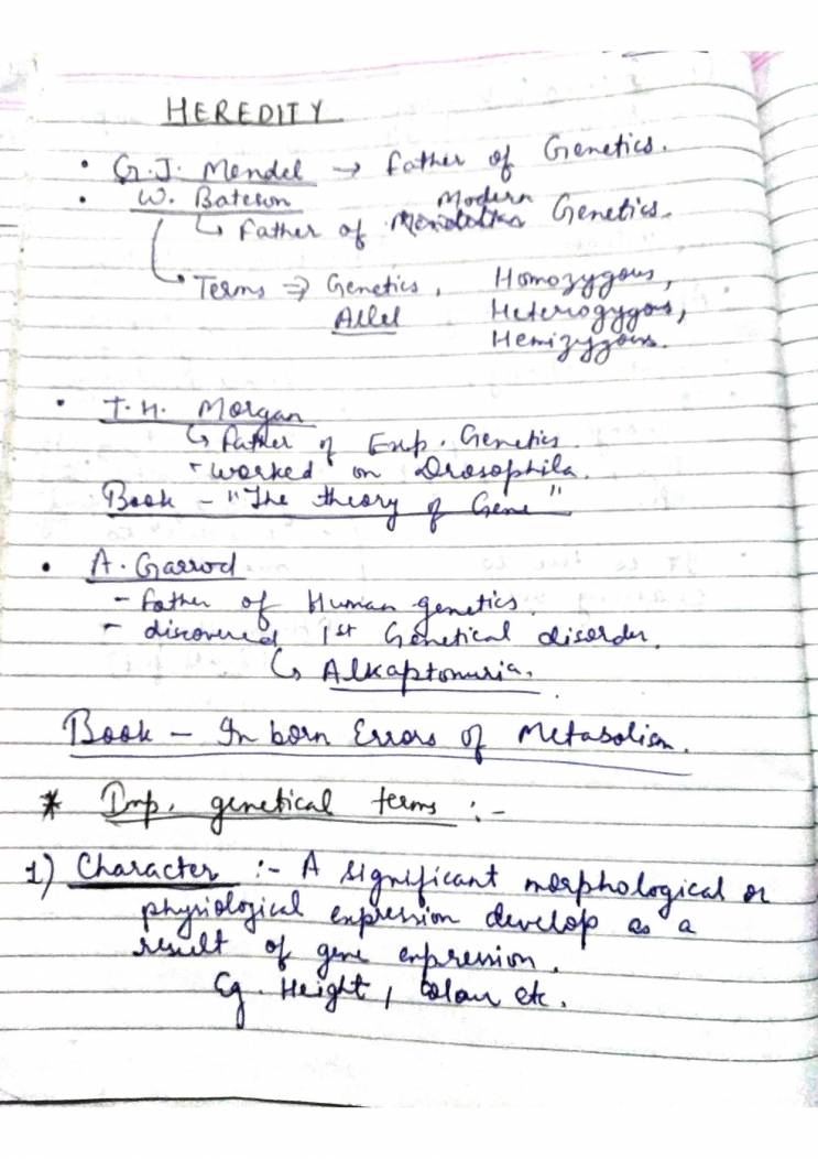 Notes On Genetics - Notes - LearnPick India