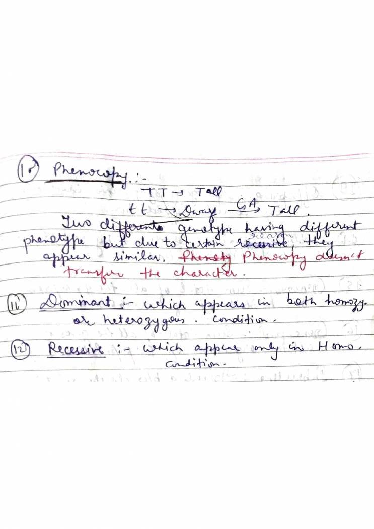 Notes On Genetics - Notes - LearnPick India