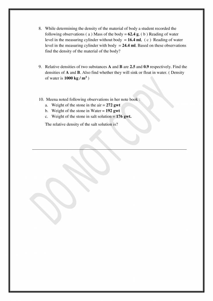 Sample Test Papers ( Science ) - Notes - LearnPick India
