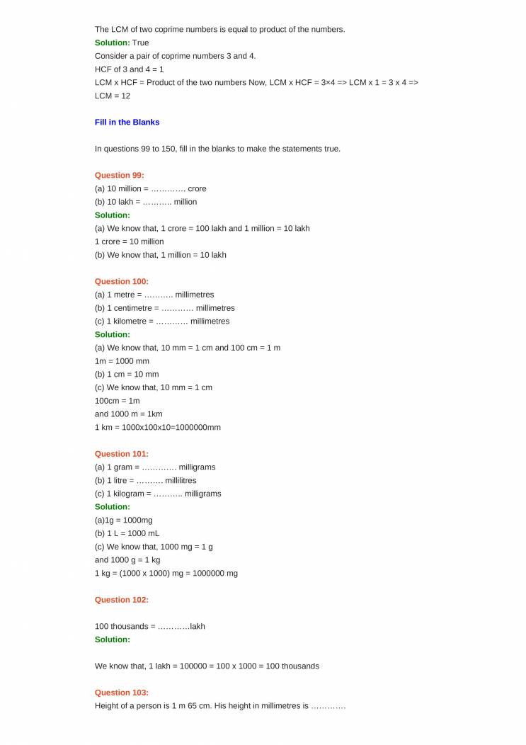 Notes On Number System (Class 6) - Notes - LearnPick India