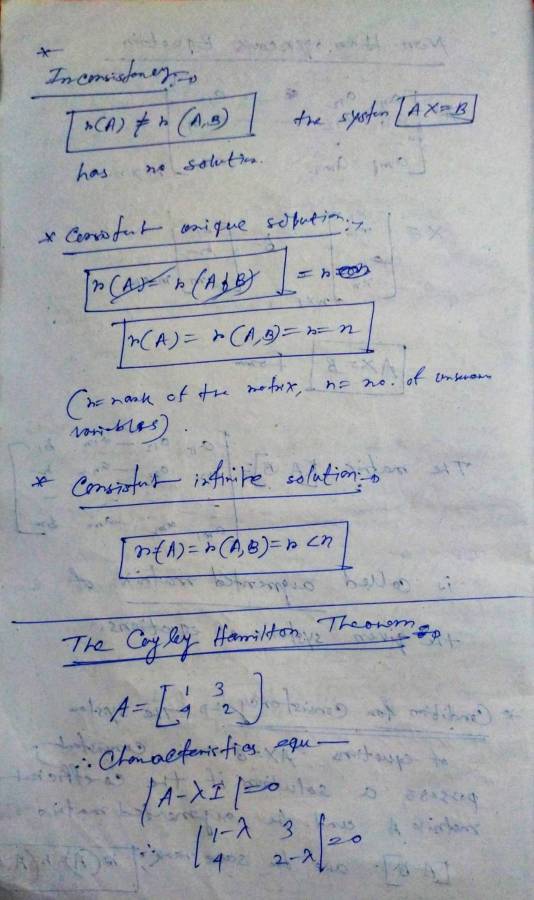 Notes On Linear Algebra - Engineering Mathematics - Notes - LearnPick India