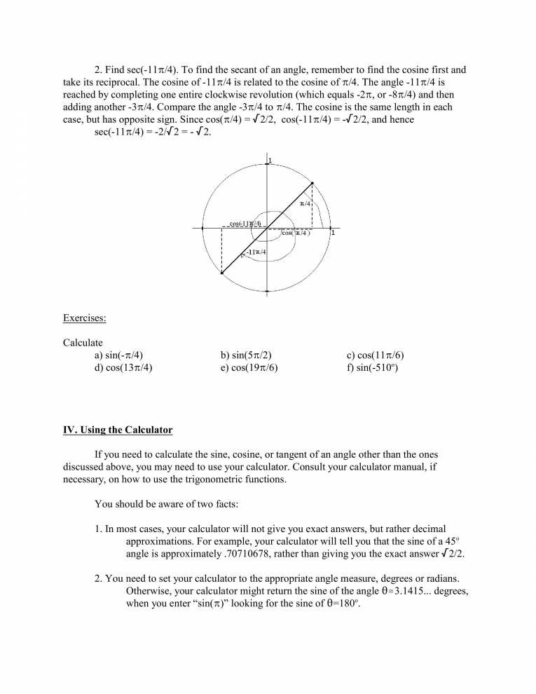 Notes On Trigonometry - Notes - LearnPick India