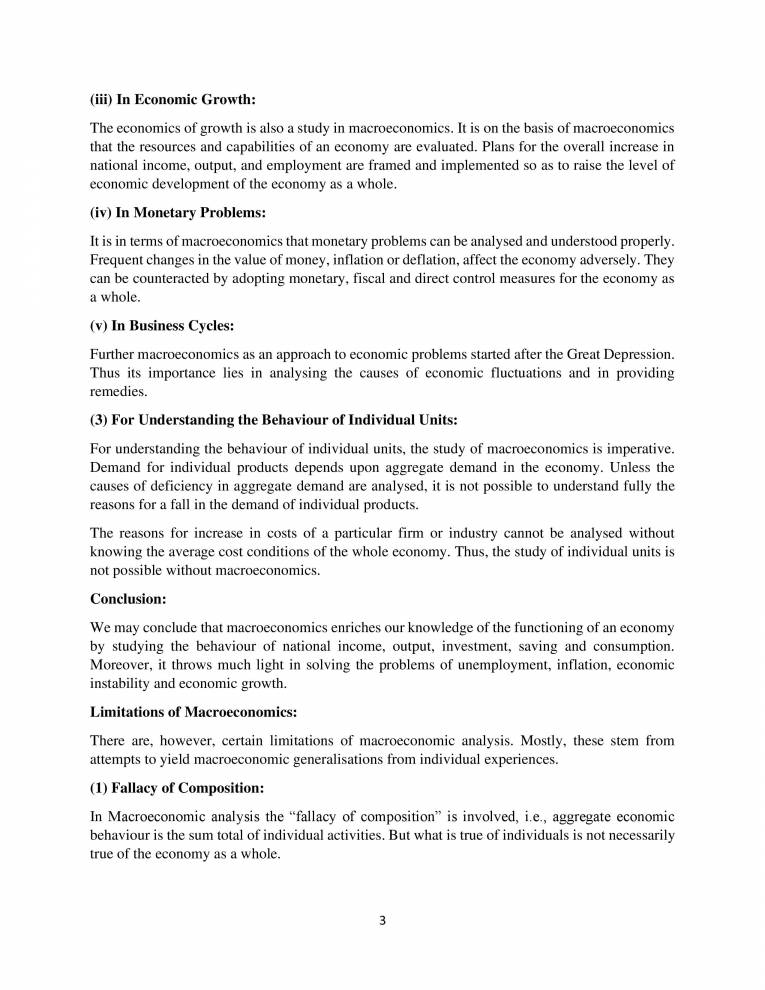 Notes On Macro Economic - Notes - LearnPick India