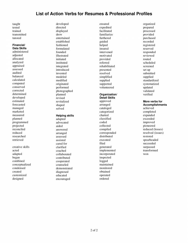 Notes On Action Verbs For Resumes & Professional Profiles - Notes ...