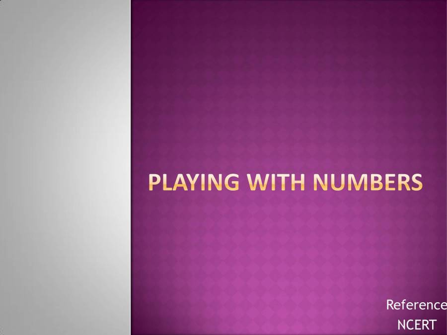 Notes On Playing With Numbers - Notes - LearnPick India