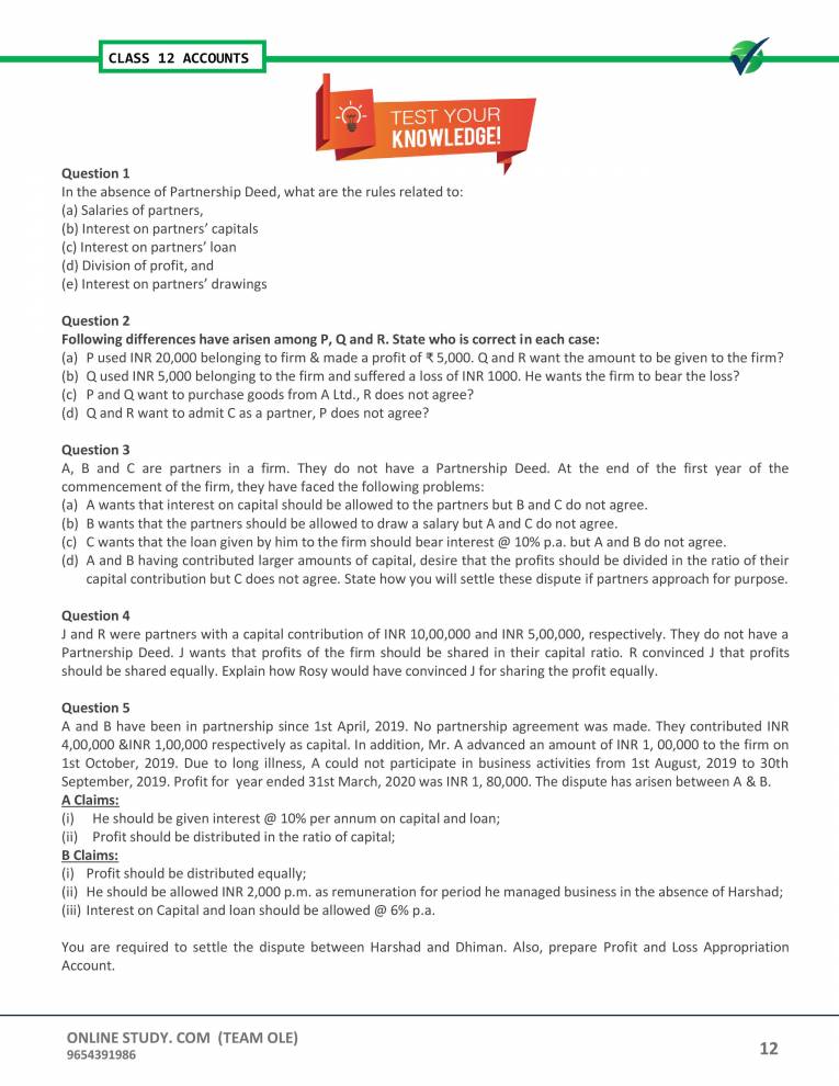 Class 12 Accounts - Fundamental Of Accounts - Notes - LearnPick India