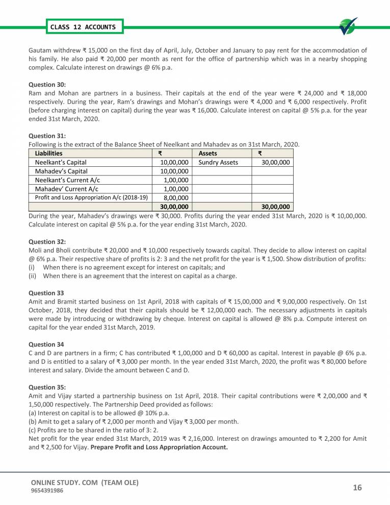 Class 12 Accounts - Fundamental Of Accounts - Notes - LearnPick India