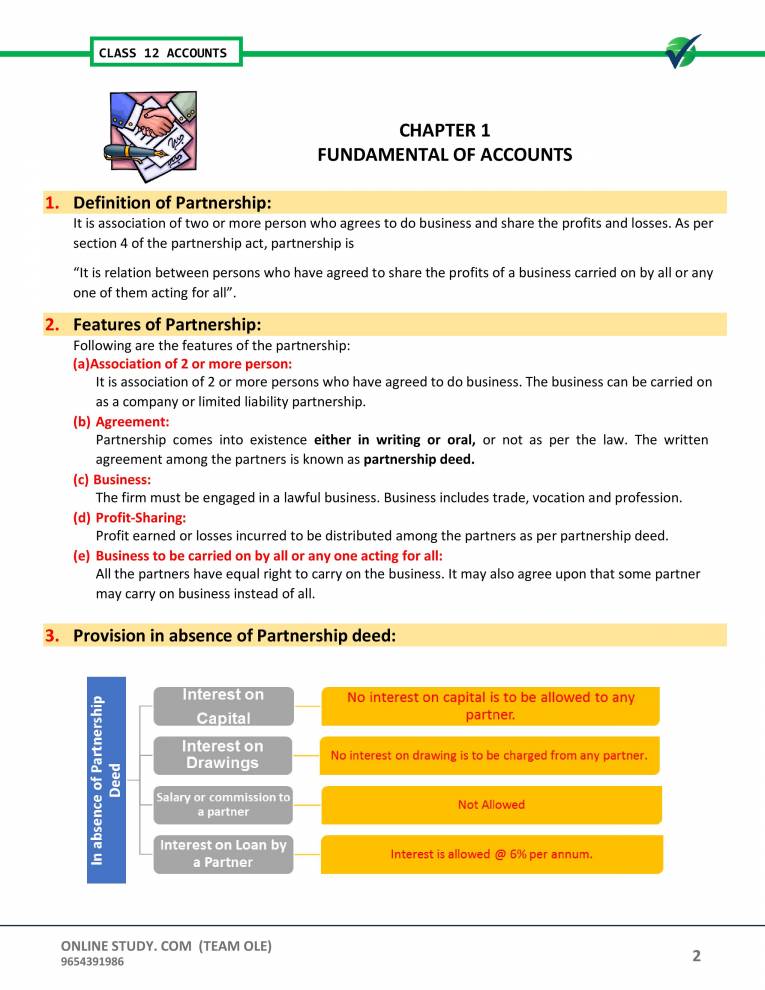 Class 12 Accounts - Fundamental Of Accounts - Notes - LearnPick India