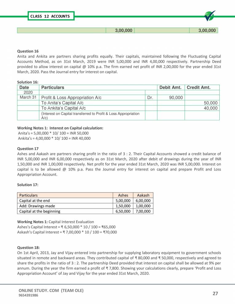 Class 12 Accounts - Fundamental Of Accounts - Notes - LearnPick India