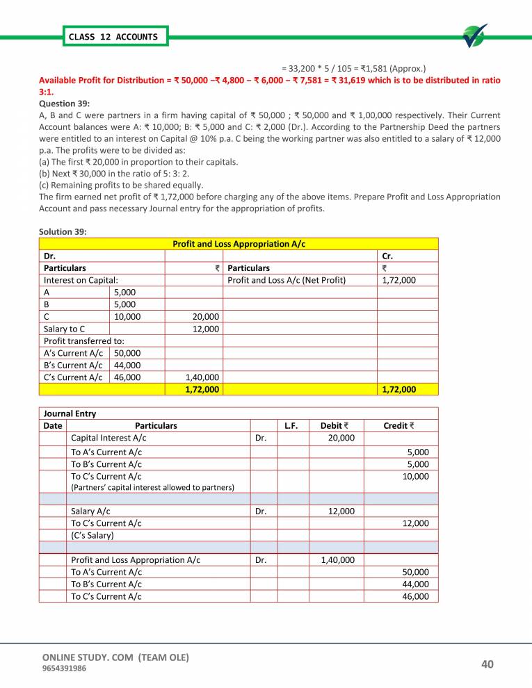 Class 12 Accounts - Fundamental Of Accounts - Notes - LearnPick India