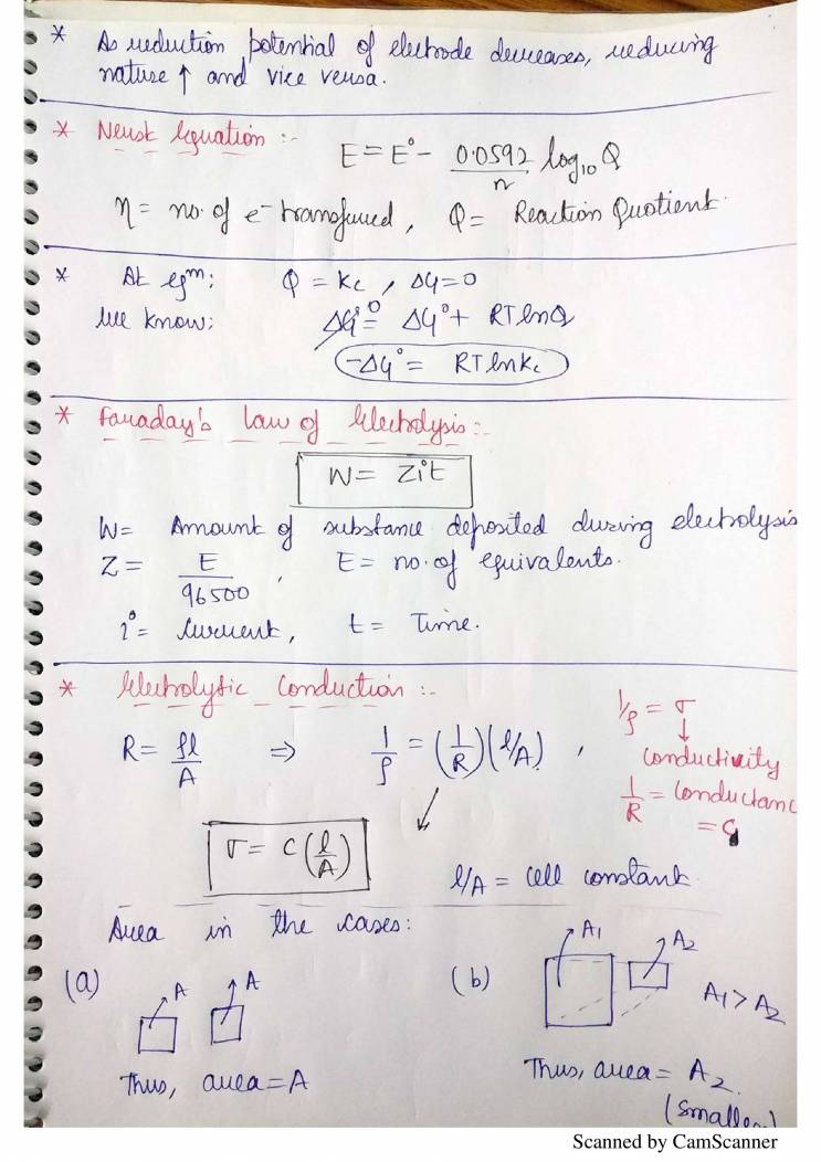 Notes On Electrochemistry JEE/NEET Short Notes - Notes - LearnPick India