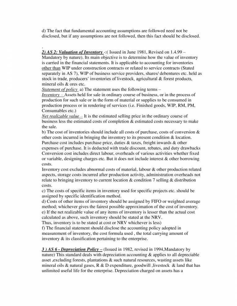 Accounting Standards Notes Helpfull For Commerce Students 11th 12th BBA ...