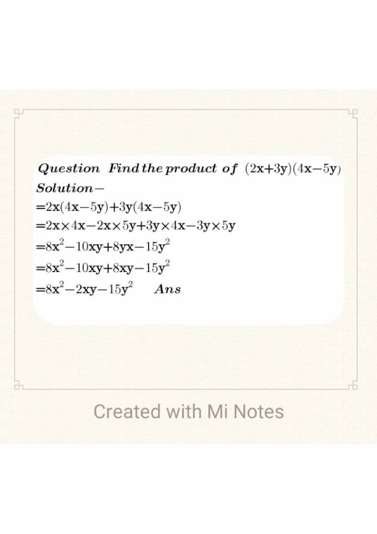 Solving Maths Algebra Problem - Notes - LearnPick India
