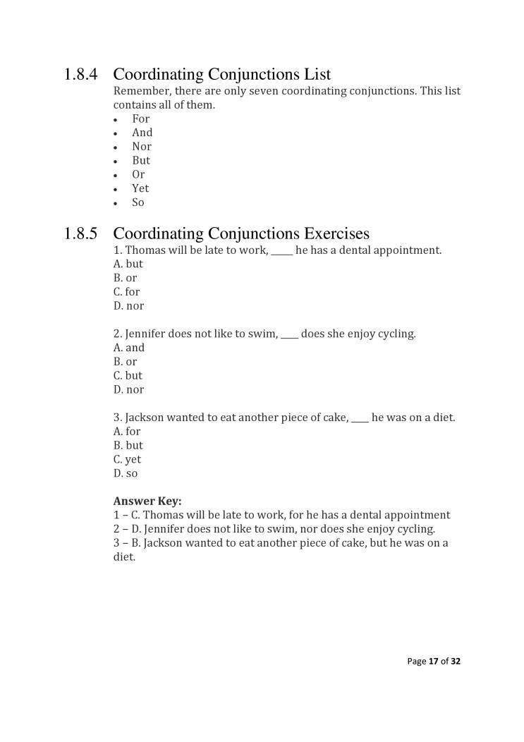 Note On Conjunctions - Notes - LearnPick India