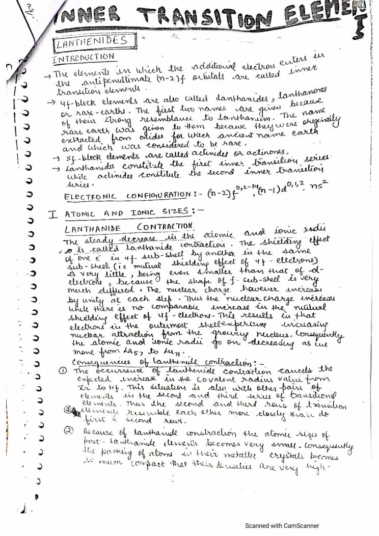 Note On D & F Block - Notes - LearnPick India