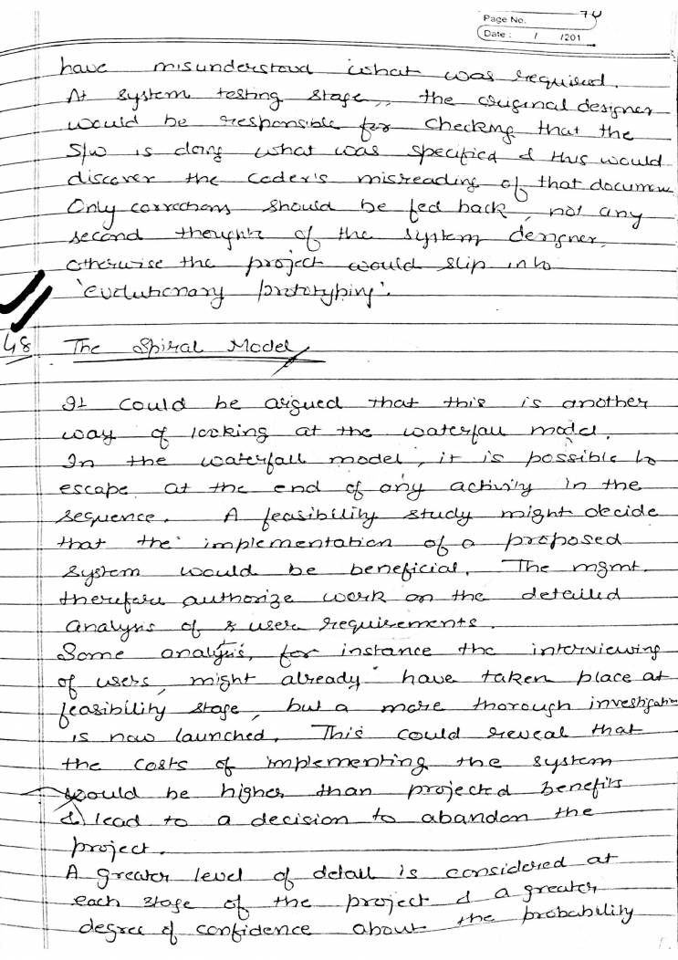 HANDWRITTEN NOTES OF SOFTWARE PROJECT MANAGEMENT (B.TECH CSE) - Notes ...