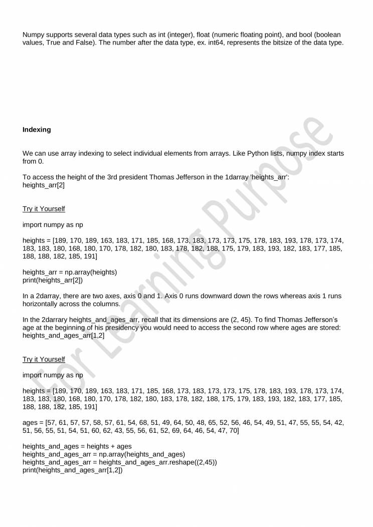 Note On Data Science With Python Part 1 - Notes - LearnPick India