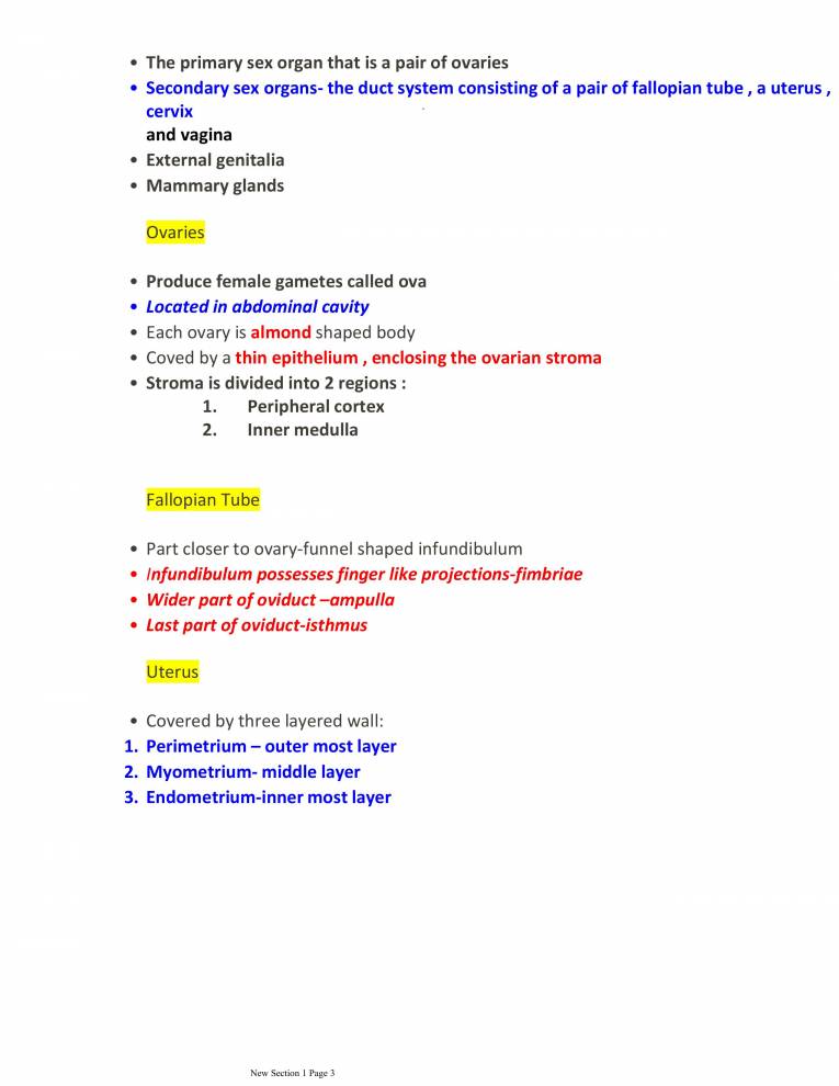 HUMAN REPRODUCTION NCERT BASED NOTES - Notes - LearnPick India