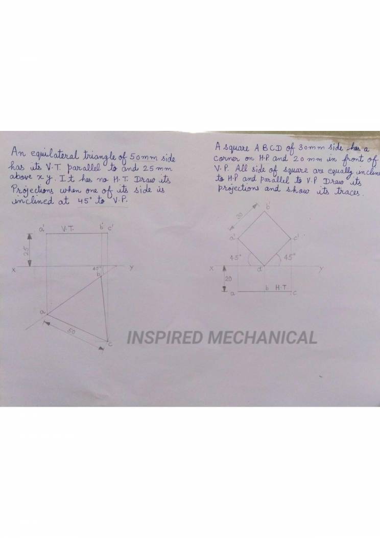 Projection Of Planes Numerical Problems - Notes - LearnPick India