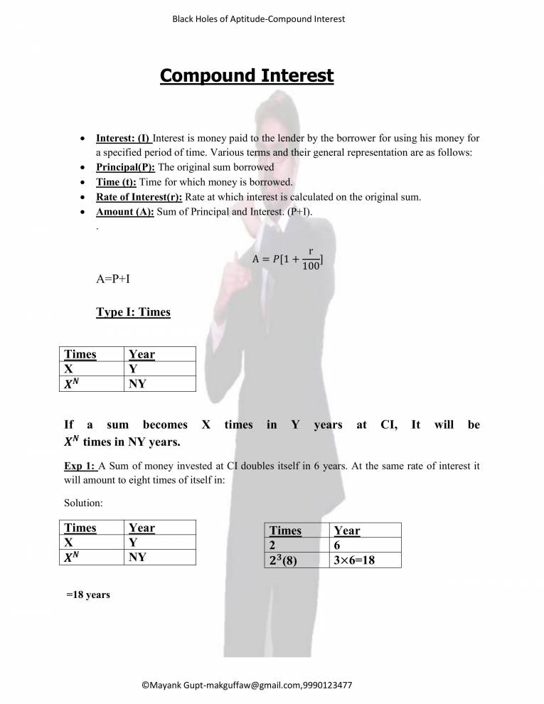 Compound Interest - Notes - LearnPick India