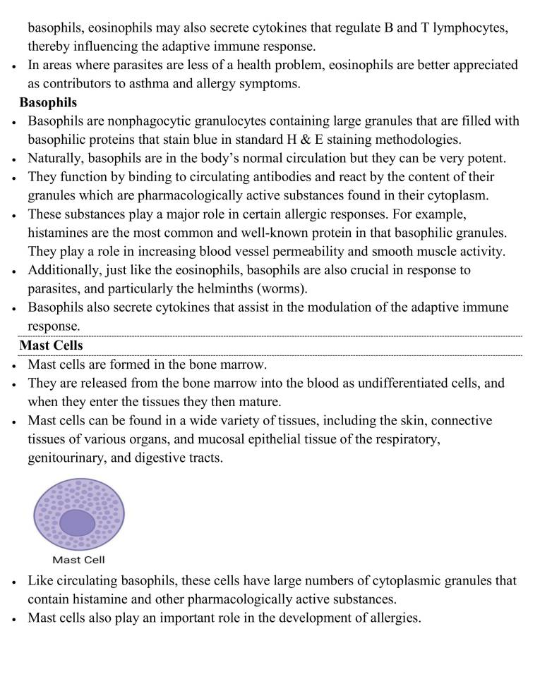 Notes On Cells Of Immune System - Notes - LearnPick India