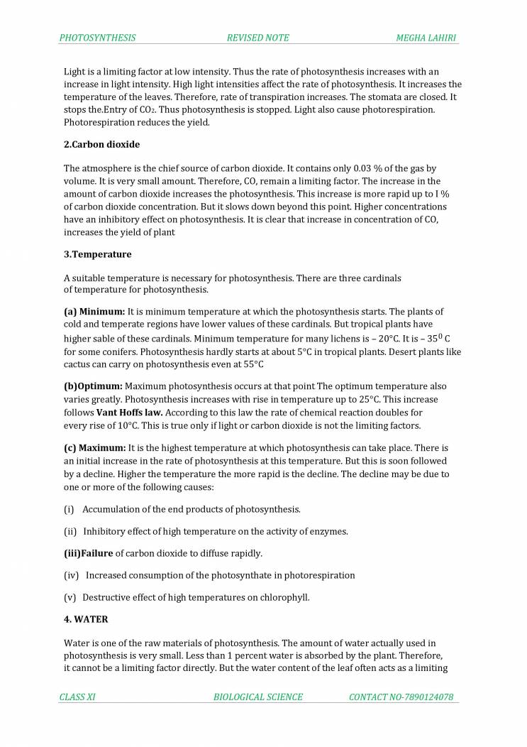 Photosynthesis - Notes - LearnPick India