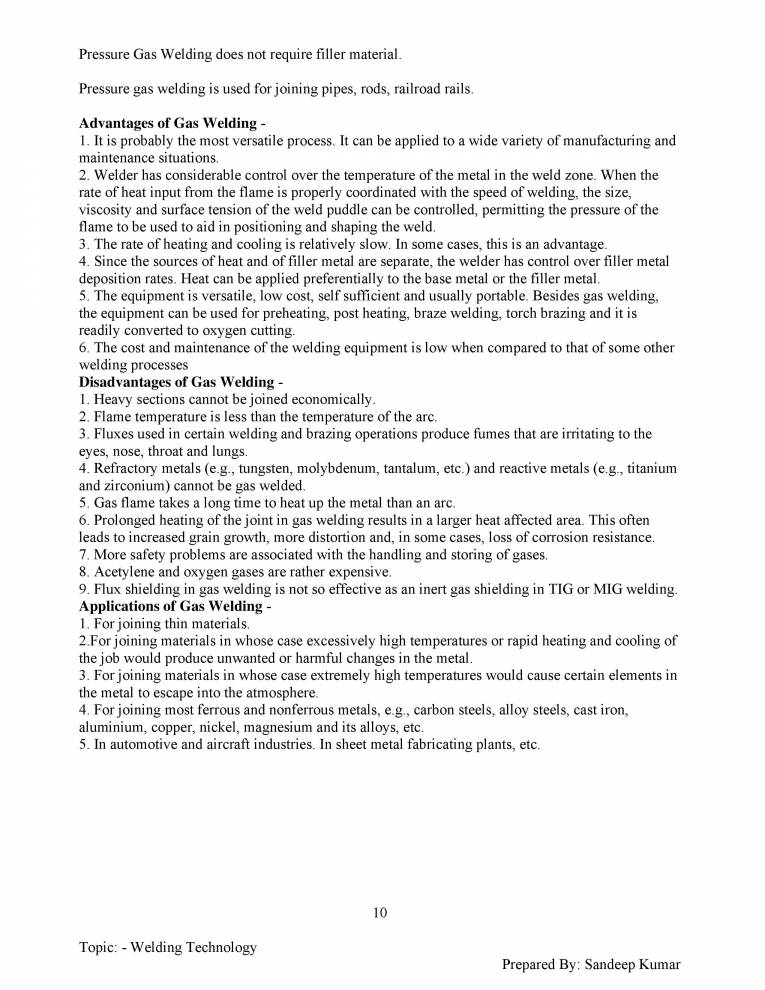 Welding Technology - Notes - LearnPick India