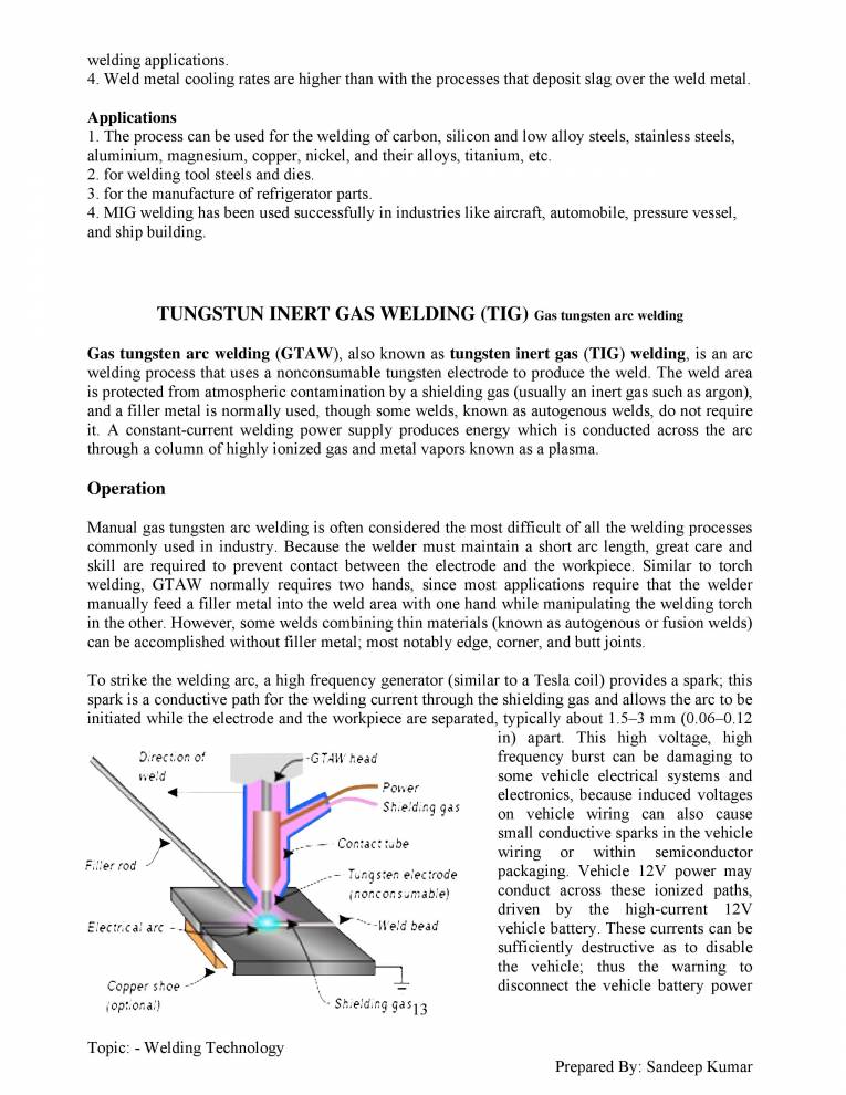 Welding Technology - Notes - LearnPick India