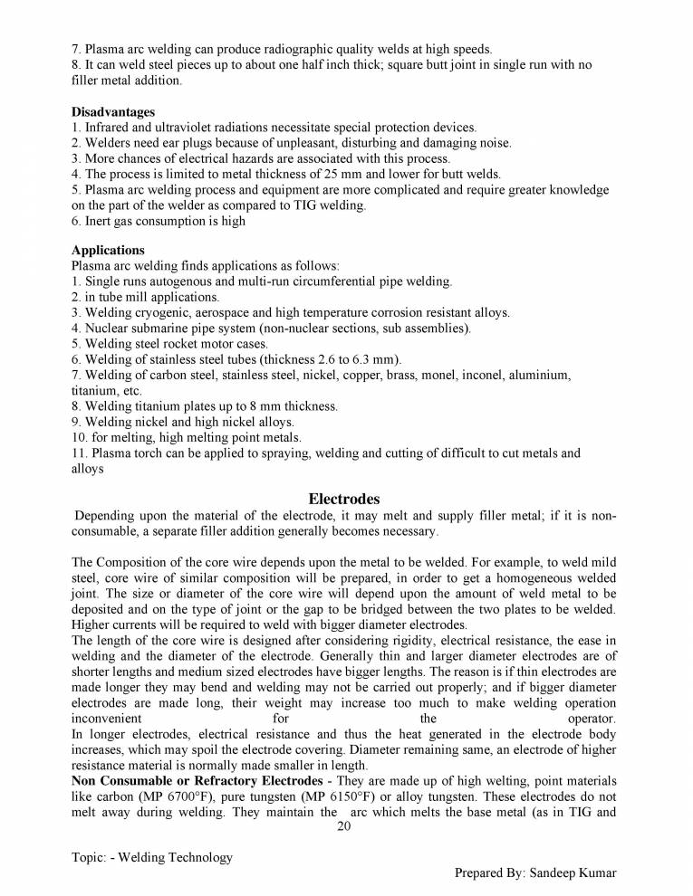 Welding Technology - Notes - LearnPick India
