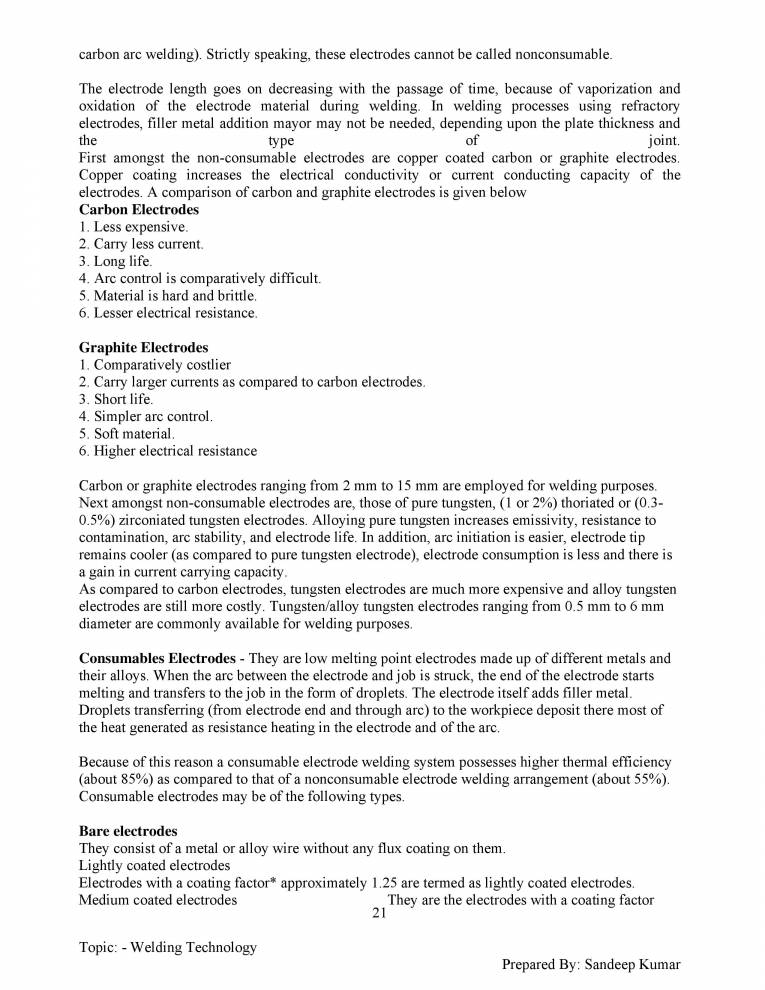 Welding Technology - Notes - LearnPick India