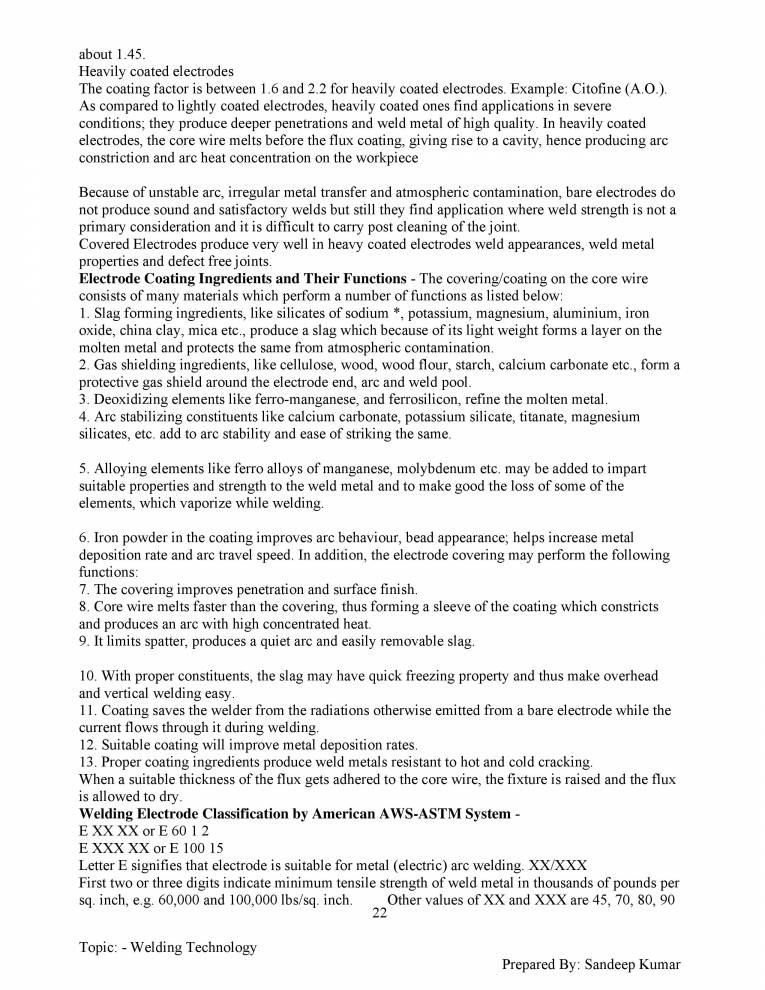 Welding Technology - Notes - LearnPick India