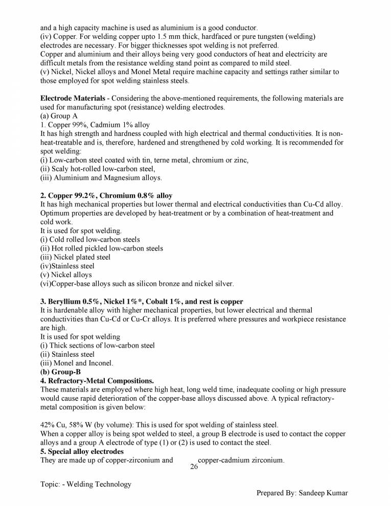 Welding Technology - Notes - LearnPick India