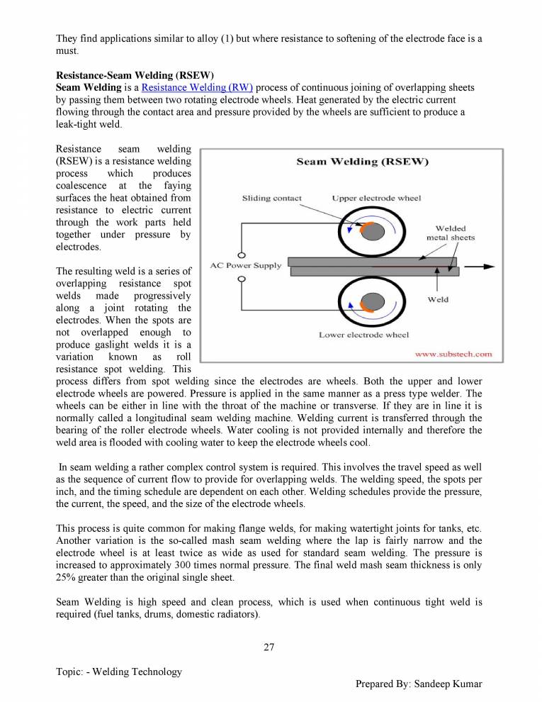 Welding Technology - Notes - LearnPick India