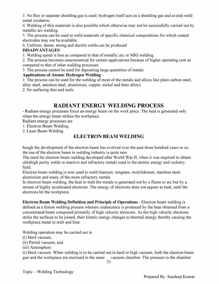 Welding Technology - Notes - LearnPick India