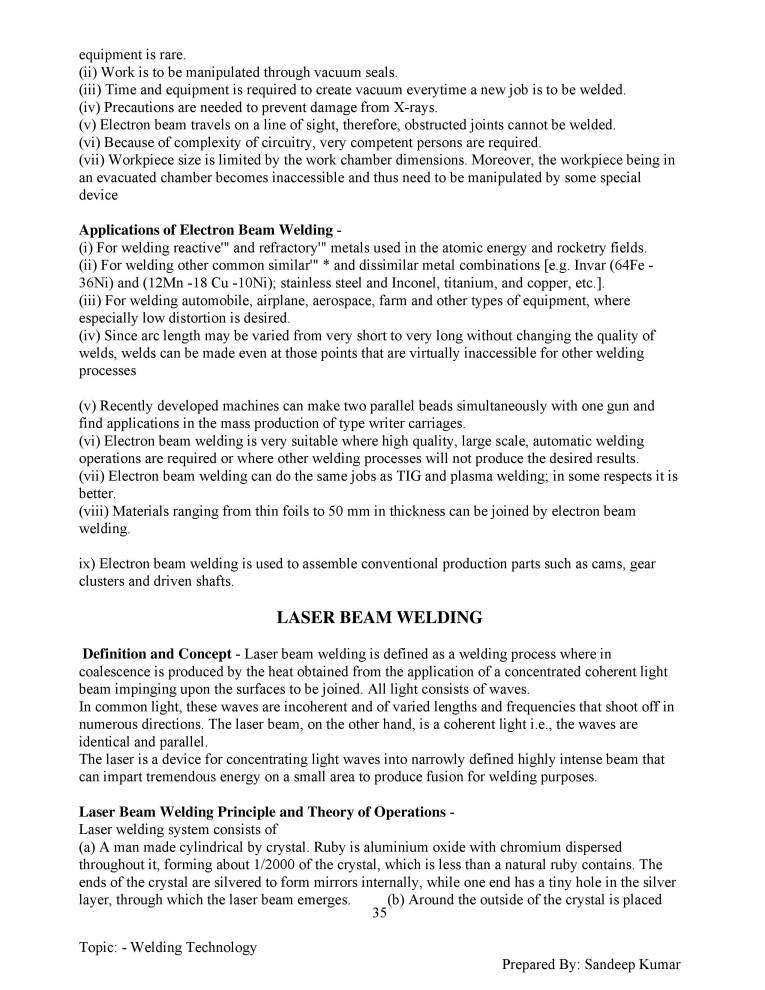 Welding Technology - Notes - LearnPick India