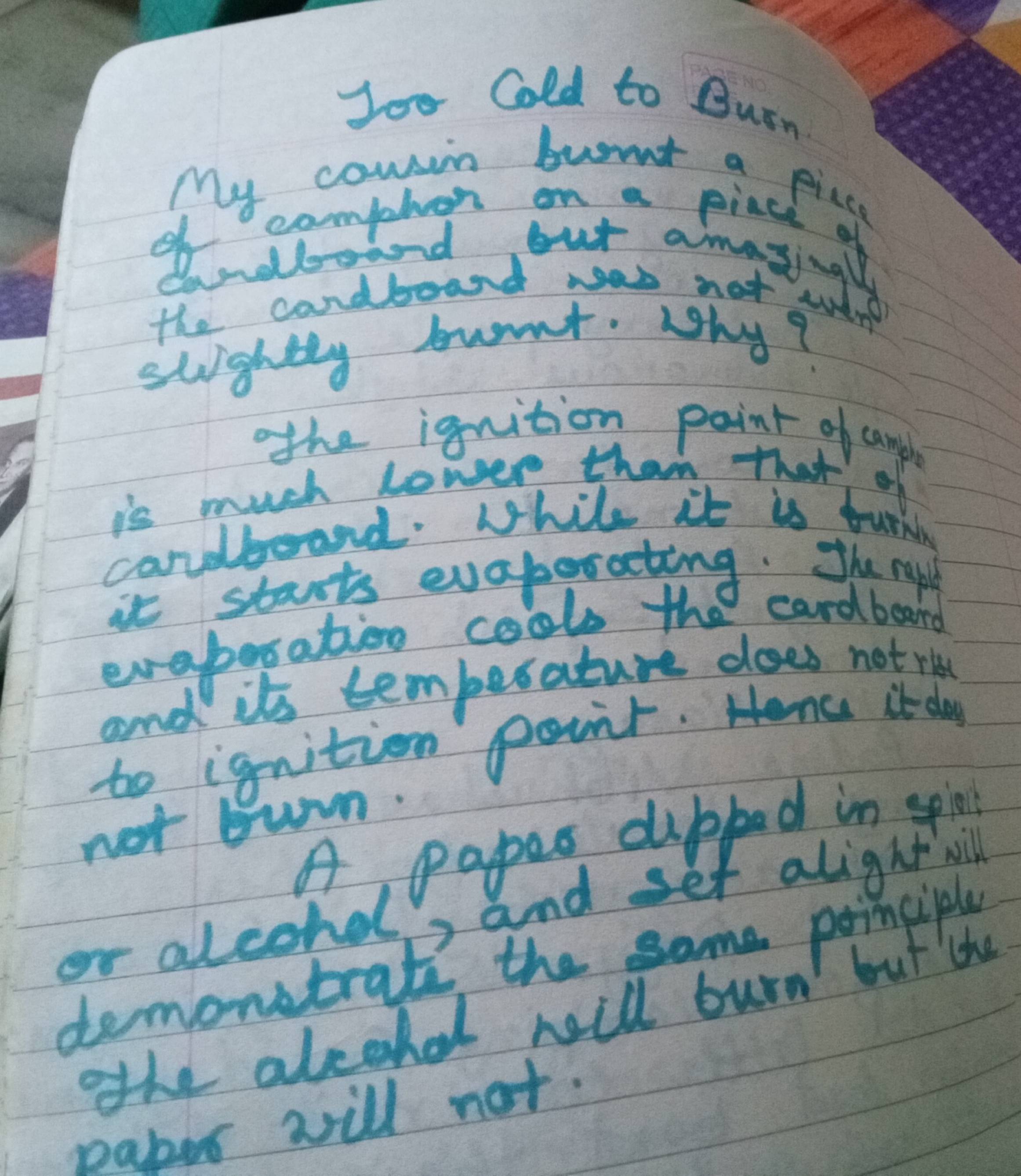 Too Cold To Burn - Notes - LearnPick India